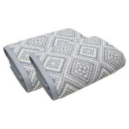 Badetücher Framsohn FROTTIER "Arabeske Duschtücher", beige (beige, naturweiß, grau, graphit), B:75cm L:150cm, Walkfrottier, Obermaterial: 100% Baumwolle, Handtücher, Badetuch, skandinavisch gemustert, hergestellt in Österreich
