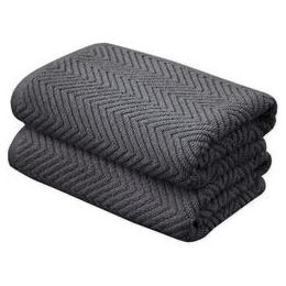 Badetücher Framsohn FROTTIER "Ocean Bio Duschtücher", grau (antracite, grau, dunkelgrau), B:75cm L:150cm, Frottier, Obermaterial: 100% Baumwolle, Handtücher, hergestellt in Österreich, mit Kordel, gedrehter Bauschzwirn