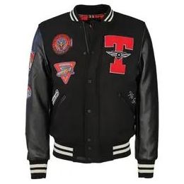 Bomberjacke Top Gun "TG22015", Herren, Gr. 54 (XL), schwarz, Obermaterial: 40% Wolle, 60% Polyester / Strick: 100% Polyester / Wattierung: 100% Polyester / Futter: 100% Polyester, Jacken