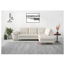 Sit & More Ecksofa SIT & MORE "Westham L-Form", beige (creme), B:261cm H:88cm T:179cm, 90% Polyester 10%Polyamid, Sofas, mit Ottomane, mit oder ohne Bettfunktion, Bettkasten, Verstellung