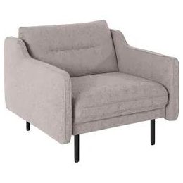 Sessel Andas "Nordfyn", grau (hellgrau), B:99cm H:81cm T:92cm, Struktur weich (100% Polyester);Luxus-Microfaser Lederoptik (100% Polyester);100% NaturLEDER, Sessel, Ledersessel Einzelsessel, edles Design in 3 Bezugsqualitäten, Design by Morten Georgsen