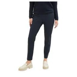 Jogger Pants Tom Tailor, Damen, Gr. 40, Länge 32, blau (marine), Jersey, Obermaterial: 60% Viskose, 34% Polyamid, 6% Elasthan, unifarben, modisch, lässig geschnitten lang, Hosen, mit Bundfalten