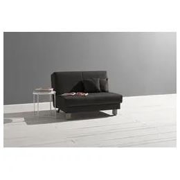 ell+ell Schlafsofa ELL + ELL "Enny", grau (dunkelgrau), B:125cm T:100cm, Sofas, Liegefläche Breite 120 oder 140 cm, Liegehöhe 45 cm, Füße alufarben
