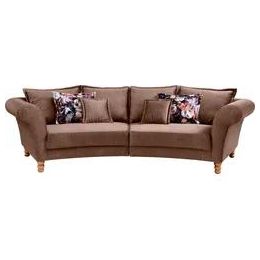 Big-Sofa Home Affaire "Tassilo geschwungene Formensprache, bequem, Mega Sofa, Breite 350cm", braun (hellbraun), B:350cm H:95cm T:110cm, 100% Polyester, Sofas