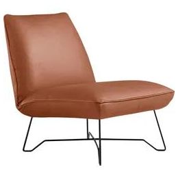 Sessel Egoitaliano "Lia Loungesessel, elegant und stylisch, toller Sitzkomfort", rot (brick), B:62cm H:73cm T:79cm, Leder »BULL« (echtes Rindsleder). Geschliffenes, pigmentiertes und behandeltes Rindsleder mit einer Dicke von 1, 3-1, 5 mm. Dieses Leder zeigt eine ziemlich weiche Hand mit einem halb undurchsichtigen Aussehen. Es handelt sich um ein geschütztes Leder. Eine leichte Deckschicht schütz