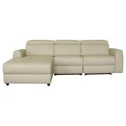 Ecksofa Home Affaire "Sentrano, L-Form", beige (creme), B:275cm H:82cm T:164cm, NaturLEDER/Kunstleder (Das Leder hat eine Dicke von 0, 9-1, 0 mm);Kunstleder;Webstoff (95% Polyester, 5% Nylon);Struktur fein (95% Polyester, 5% Nylon), Sofas, 275 cm, man. o. elektr. Relaxfunktion und USB/Kopfverstellung