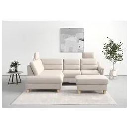 Sit & More Ecksofa SIT & MORE "Farö L-Form", grau (elephant), B:251cm H:90cm T:187cm, Sofas, inklusive Federkern, wahlweise mit Bettfunktion und Bettkasten