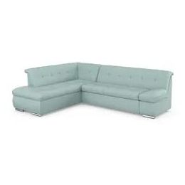 Ecksofa DOMO collection "Mona L-Form", grün (mint), B:271cm H:80cm T:213cm, Struktur fein 100% Polyester;Chenilleoptik 100% Polyester, Sofas, wahlweise mit Bett- und Armlehnfunktion