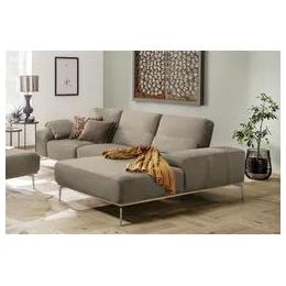 Ecksofa W.Schillig "run, Designsofa, bequem, L-Form", beige (ecru w82), B:299cm H:88cm T:178cm, Longlife Xtra-Leder Z73: Naturwalkleder der Luxusklasse aus den erlesensten Rohhäuten. Hautstärke 1, 1 – 1, 3 mm;ROHLEDER Jacquard-Flachgewebe Q2 W60 (63% Polyester, 37% Polyacryl);ROHLEDER Chenille-Flachgewebe Q2 W77 (68% Polyacryl, 32% Polyester);Stoff S37 (100% Polyester), Sofas, mit elegantem Holzso