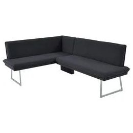K+w Komfort & Wohnen Eckbank K+W KOMFORT & WOHNEN, blau (marine), H:86cm T:60cm, Sitzbänke, mit Sattlernaht und schmaler Kufe, langer Schenkel rechts oder links