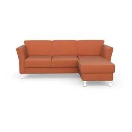 Sit & More Ecksofa SIT & MORE "Visby L-Form", orange (terra), B:248cm H:87cm T:162cm, Sofas, wahlweise mit Bettfunktion und Bettkasten, frei im Raum stellbar
