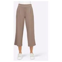 CRÉATION L Culotte CREATION L, Damen, Gr. 42, Normalgrößen, grau (taupe), 50% Modal, 44% Polyester, 6% Elasthan, unifarben, 7/8-Länge, Hosen