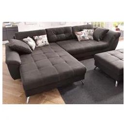 Jockenhöfer Ecksofa JOCKENHÖFER GRUPPE "San Francisco L-Form", braun (dunkelbraun), B:358cm H:91cm T:119cm, Luxus-Microfaser ALCATOP (100% Polyester);Luxus-Microfaser in Antiklederoptik (100% Polyester);Zierkissen: (100% Baumwolle), Sofas, mit eingearbeiteter Kaltschaummatte und Steppung, inklusive Kissen