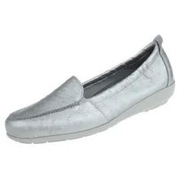 Slipper Natural Feet "Aurelia", Damen, Gr. 38, silber (silberfarben), Leder, Casual, Schuhe, in tollem Design