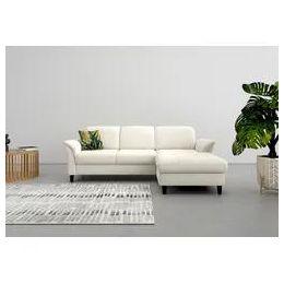 Sit & More Ecksofa SIT & MORE "Maggiore L-Form", grau (grau, weiß), B:258cm T:173cm, 95% Polyester, 5% Polyamid, Sofas, wahlweise mit Kopfteilverstellung, Bettfunktion und Bettkasten