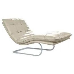 Relaxliege W.Schillig "daily dreams", grau (eisgrau z59), B:75 H:91 T:170, Longlife Xtra-Leder Z59: Glattleder mit modischer Prägung. Hautstärke 0, 9 - 1, 1 mm, Sofas, in Waffelkissen-Optik, wahlweise mit Motor, silber matt, in 2 Breiten