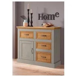 Sideboard Home Affaire "Selma", grau (grau, gebeizt), B:100cm H:87cm T:38cm, Sideboards, Kommode, Breite/Höhe 100/87 cm