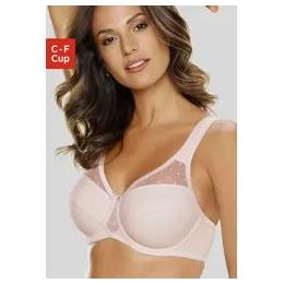 Minimizer-BH Nuance, Damen, Gr. 80, Cup F, rosa (rose, champagner), Netz, Obermaterial: 71% Polyamid, 29% Elasthan, Basic, BHs Minimizer-BH, mit B&uuml;gel und transparentem T&uuml;ll im Obercup &ndash; ideal f&uuml;r gro&szlig;e Gr&ouml;&szlig;en