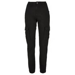 Stoffhose Urban Classics "Urban Classics Damen Ladies Cotton Twill Utility Pants", Damen, Gr. 34, Normalgrößen, schwarz, 98% Baumwolle, 2% Elasthan, unifarben, relaxed fit, Hosen