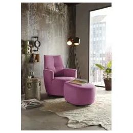 Relaxsessel "SO 1450", lila (lila dpr 48), B:80cm H:96cm T:88cm, Luxus-Microfaser (Chenille)100% Polyester, SET ONE BY Musterring, Sessel, mit Dreh- und Wippfunktion, inklusive Hocker