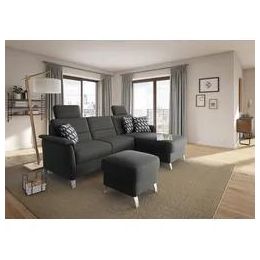 Sit & More Ecksofa SIT & MORE "Palmera L-Form, B: 244 cm", grau (anthrazit), B:244cm H:89cm T:163cm, 100% Polyester, Sofas, optional Bettfunktion & Bettkasten, Federkern