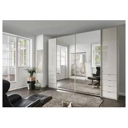 Dreh-/Schwebetürenschrank Wiemann "Nizza", beige (champagner, dekor, glas champagner, kristallspiegel), B:298,3 T:67, Holzwerkstoff, Schränke, mit Glasfront und Spiegel