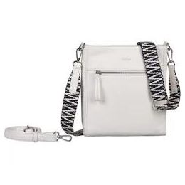Umhängetasche Gabor "Silena", Damen, Gr. B/H/T: 25cm x 24cm x 4,5cm, weiß, Polyurethan, clean, gepflegt, geprägtes Muster, unifarben, Taschen, hochwertig gewebte Gurtband und ein filigranes Logo