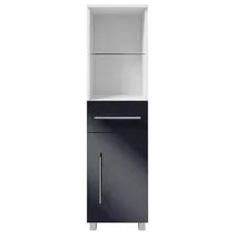 Hochschrank Welltime "BAJA", grau, B:32cm H:121cm T:32cm, FSC-zertifizierter Holzwerkstoff, Glas, Kunststoff, MDF, Metall, Schränke, Badmöbel, Breite 32cm