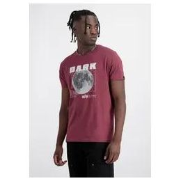 T-Shirt Alpha Industries "Dark Side T-Shirt", Herren, Gr. L, rot (burgundy), Obermaterial: 100% Baumwolle, Shirts