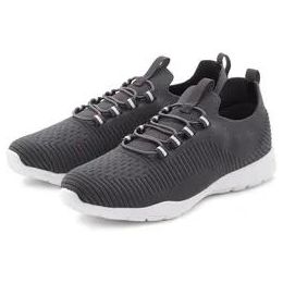Sneaker Vivance "Freizeitschuh, Halbschuh", Damen, Gr. 35, grau (anthrazit), Obermaterial: 100% Textilmaterial. Futter: 100% Textilmaterial. Decksohle: 100% Textilmaterial. Laufsohle: 100% Synthetik, unifarben, Schuhe, superleicht, zum Reinschlüpfen mit elastischen Schnürbändern VEGAN