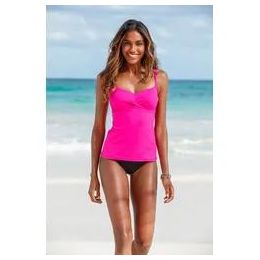 Bügel-Tankini-Top s.Oliver "Spain", Damen, Gr. 38, Cup D, pink, Microfaser, Microfaser, unifarben, Bikini-Oberteile, mit Wickeloptik