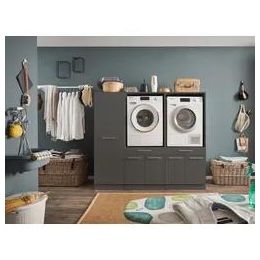 Mehrzweckschrank-Set LAUNDREEZY "LAUNDREEZY LDSK12", grau (anthrazit), B:185cm H:162cm T:67,5cm, Holzwerkstoff, Kastenmöbel-Sets, Breite 185 cm