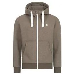 Kapuzensweatshirt DEPROC ACTIVE "FinnCMYK II MEN", Herren, Gr. XL (54), braun, 50% Baumwolle; 50% Polyester, bequem, angesetztes Bündchen, Sweatshirts, weiche Fleecejacke mit Kängurutasche