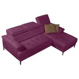 Ecksofa Egoitaliano "Soul, Design und Sitzkomfort auf hohem Niveau, tolle Details, L-Form", pink (fuchsia), B:250cm H:99cm T:166cm, Sofas, mit Recamiere, inkl. Kopfteilverstellung
