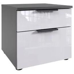 Nachtkommode wimex "level36 D by fresh to go", grau (korpus graphit, front lack weiß), B:41cm H:39cm T:41cm, Spanplatte, Sideboards, mit soft-close Funktion und Lackfronten, 2 Schubladen