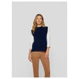 Pullunder Rabe "Pullunder", Damen, Gr. 44, blau (dunkelblau), 100%Kaschmir, unifarben, gerade, gerader Abschluss, Pullover