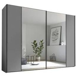Schwebetürenschrank STAUD "Sonett 120 G, Made in Germany", grau (hellgrau), B:298cm H:240cm T:68cm, Holzwerkstoff, Schränke, mit vier verschiedenen Ausstattungsvarianten