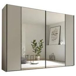 Schwebetürenschrank STAUD "Sonett 120 G, Made in Germany", beige (sand), B:249cm H:240cm T:68cm, Holzwerkstoff, Schränke, mit vier verschiedenen Ausstattungsvarianten