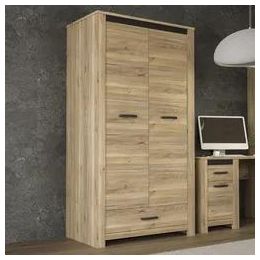 Mehrzweckschrank FORTE "Cayetano", braun (mauvella eiche, cabezone eiche), B:106,6cm H:197,9cm T:60,1cm, Dekorfolie, Spanplatte, Schränke, Büroschrank, Garderobenschrank