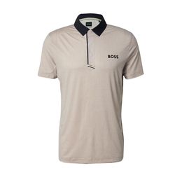 BOSS Sportshirt 'Paddy' Herren Gr&ouml;&szlig;e M dunkelbeige / schwarz / wei&szlig;