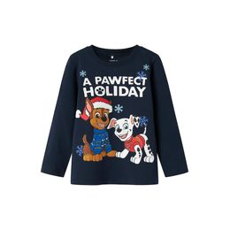 name it Shirt 'NMMSTELLAN PAW' Jungen Größe 98 navy / braun / rot / weiß