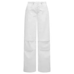 Stoffhose Ragwear "Paragata", Damen, Gr. 29, Normalgrößen, weiß, Material: 100% Baumwolle, weit lang, Hosen, Stylische Parachute-Hose mit Kordelzügen
