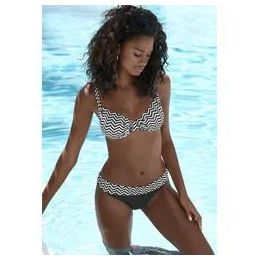 B&uuml;gel-Bikini JETTE, Damen, Gr. 40, Cup B, schwarz-wei&szlig; (schwarz, wei&szlig;), Polyamid, bedruckt, Bikini-Sets B&uuml;gel-Bikini, im trendigen Zick-Zack-Design
