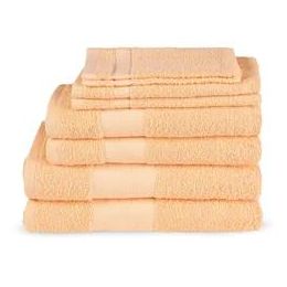 Handtuch Set Good Morning "Uni", orange (pfirsich), B:70cm L:140cm, Frottee, Frottee, Handtücher, Baumwolle, Walkfrottee, Bordüre, 500 GSM,Einfarbig, ohne Aufhängung