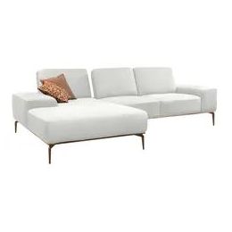 Ecksofa W.Schillig "run, Designsofa mit tollem Sitzkomfort, bequem, L-Form", weiß (weiß z73), B:279cm H:88cm T:178cm, Longlife Xtra-Leder Z73: Naturwalkleder der Luxusklasse aus den erlesensten Rohhäuten. Hautstärke 1, 1 – 1, 3 mm;ROHLEDER Jacquard-Flachgewebe Q2 W60 (63% Polyester, 37% Polyacryl);ROHLEDER Chenille-Flachgewebe Q2 W77 (68% Polyacryl, 32% Polyester);Stoff S37 (100% Polyester), Sofas