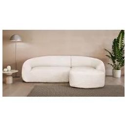 Ecksofa "YANI, L-Form, Designersofa, organische Form, Maße B/T/H: 255/170/81 cm", beige (creme), B:255cm H:81cm T:170cm, 100% Polyester, LeGer Home by Lena Gercke, Sofas, mit Wellenunterfederung, auch in Bouclé, Recamiere rechts/links