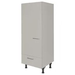 Kühlumbauschrank Nobilia ""Touch", Ausrichtung wählbar, mit Schubkasten", grau (front: lacklaminat steingrau supermatt, korpus: steingrau), B:60cm H:167,8cm T:58,3cm, Schränke, vormontiert, Breite/Höhe: 60/167,8 cm