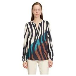 Longbluse Betty Barclay "Betty Barclay Damen Longbluse mit Stehkragen", Damen, Gr. 38, blau (dunkelblau, beige), Obermaterial: 100% Viskose. Besatz: 100% Viskose., casual, figurumspielend normal, Langarm, Blusen