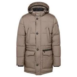 Langjacke Bugatti, Herren, Gr. 56, beige, 100% Polyester, unifarben, regular fit, Bündchen, Jacken, mit Stehkragen