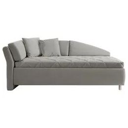 Schlafsofa Alina, grau (betongrau tsv 9), B:223cm H:80cm T:102cm, Samtstoff TSV (100% Polyester), Sofas, Bettkasten, Zierkissen-Set aus: 2 Stk. 40x40cm, 1 Stk. 30x30cm
